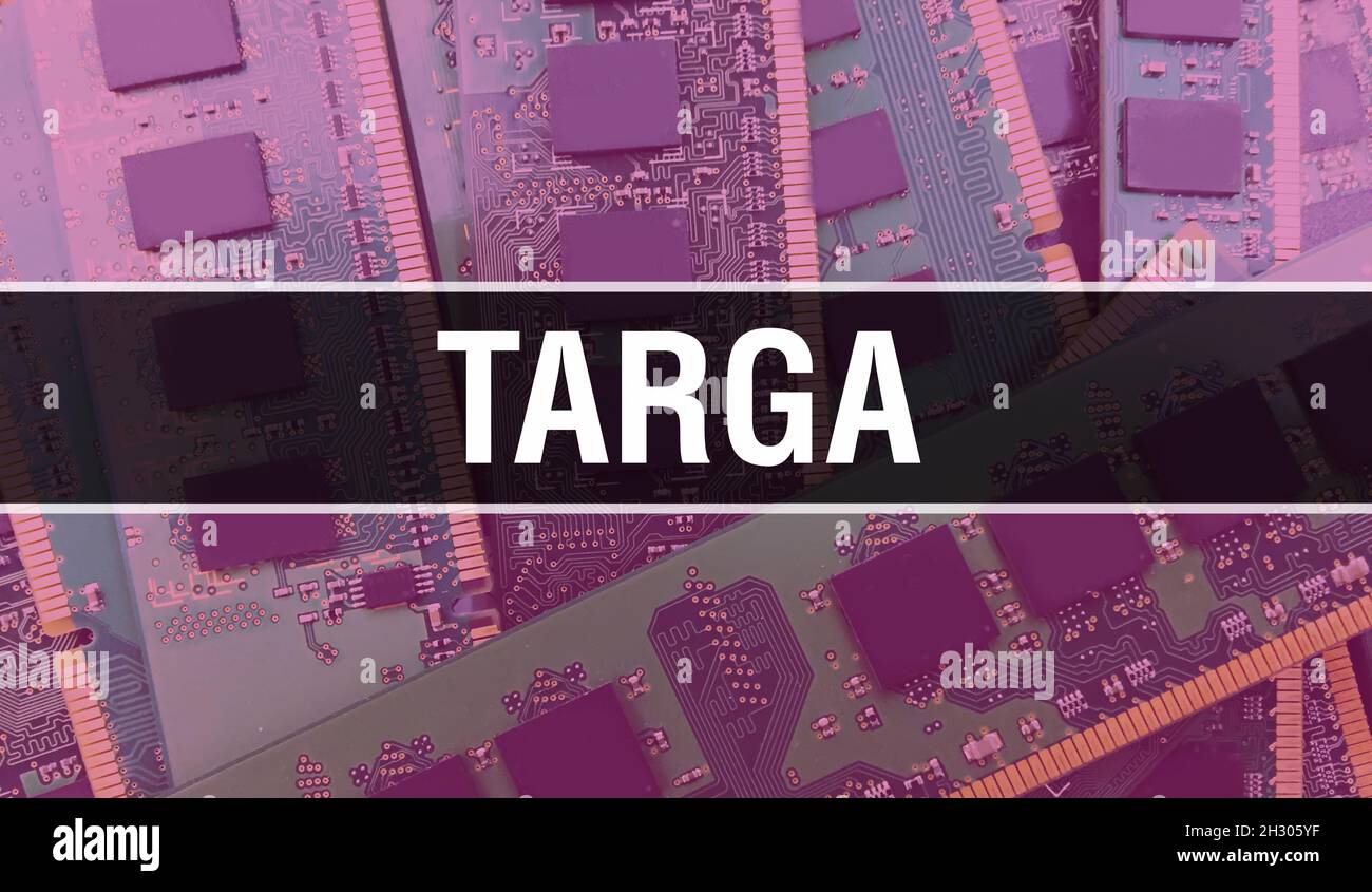 TARGA with Electronic components on integrated circuit board Background ...