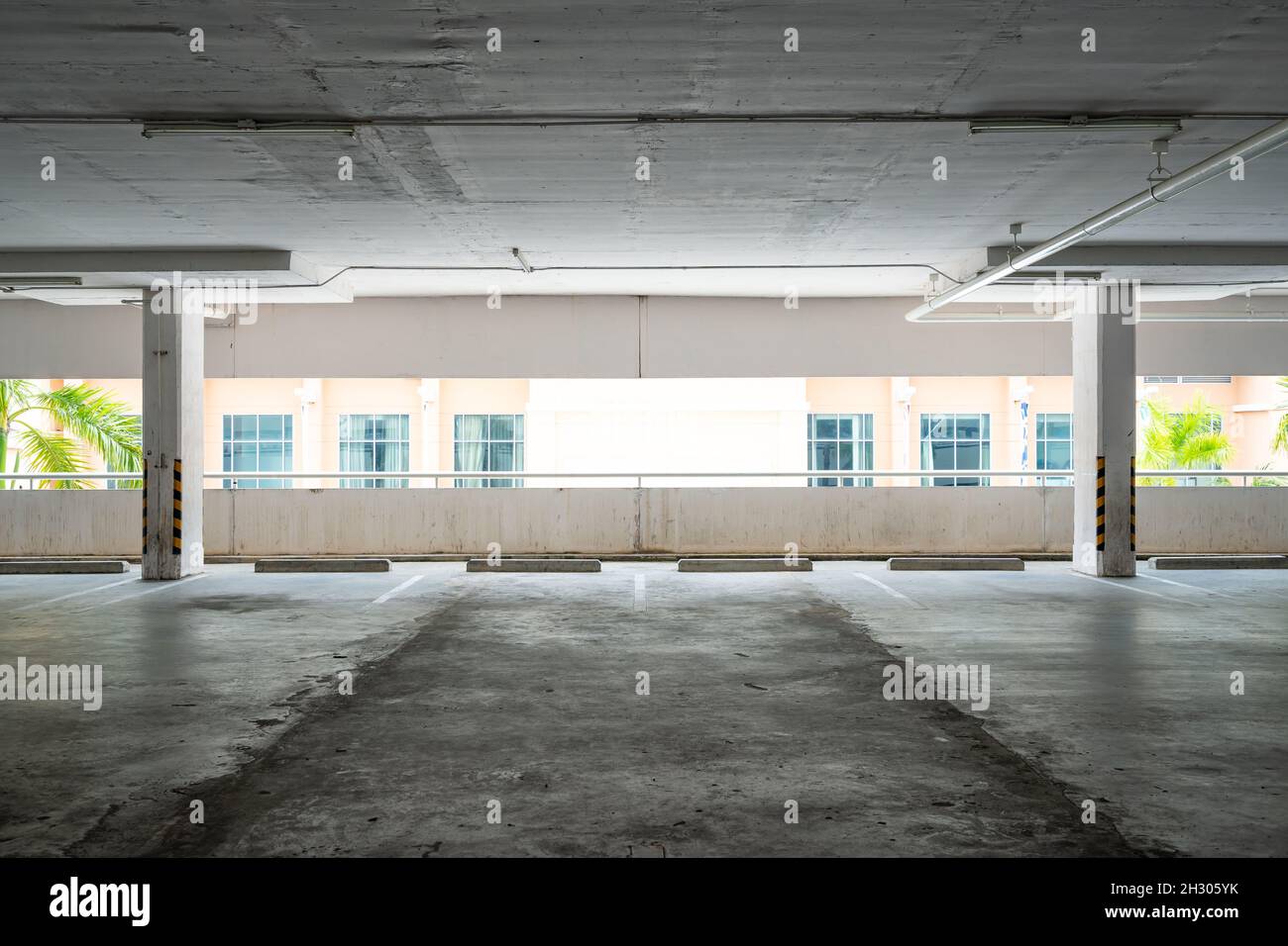 Parking garage department store interior Empty parking lot or garage ...