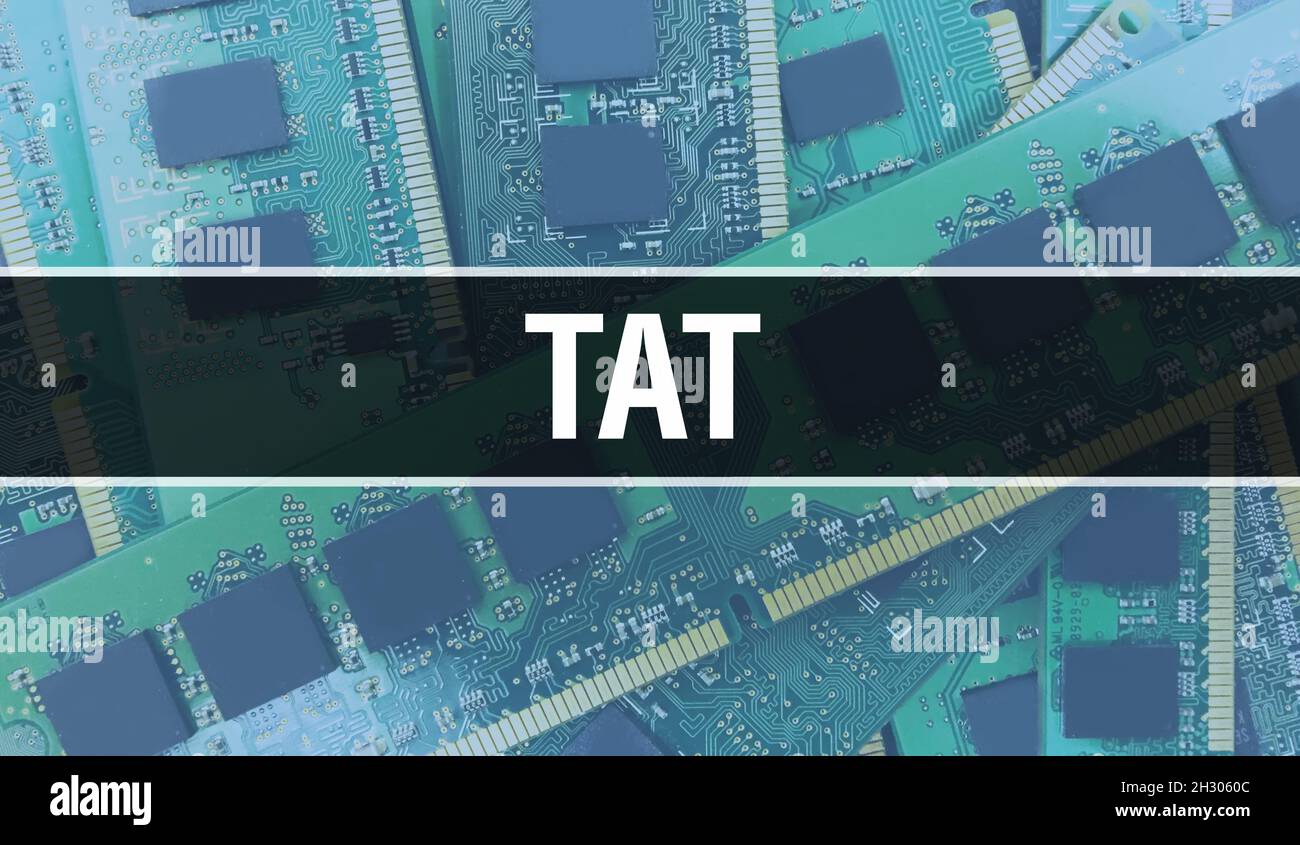 TAT text written on Circuit Board Electronic abstract technology ...