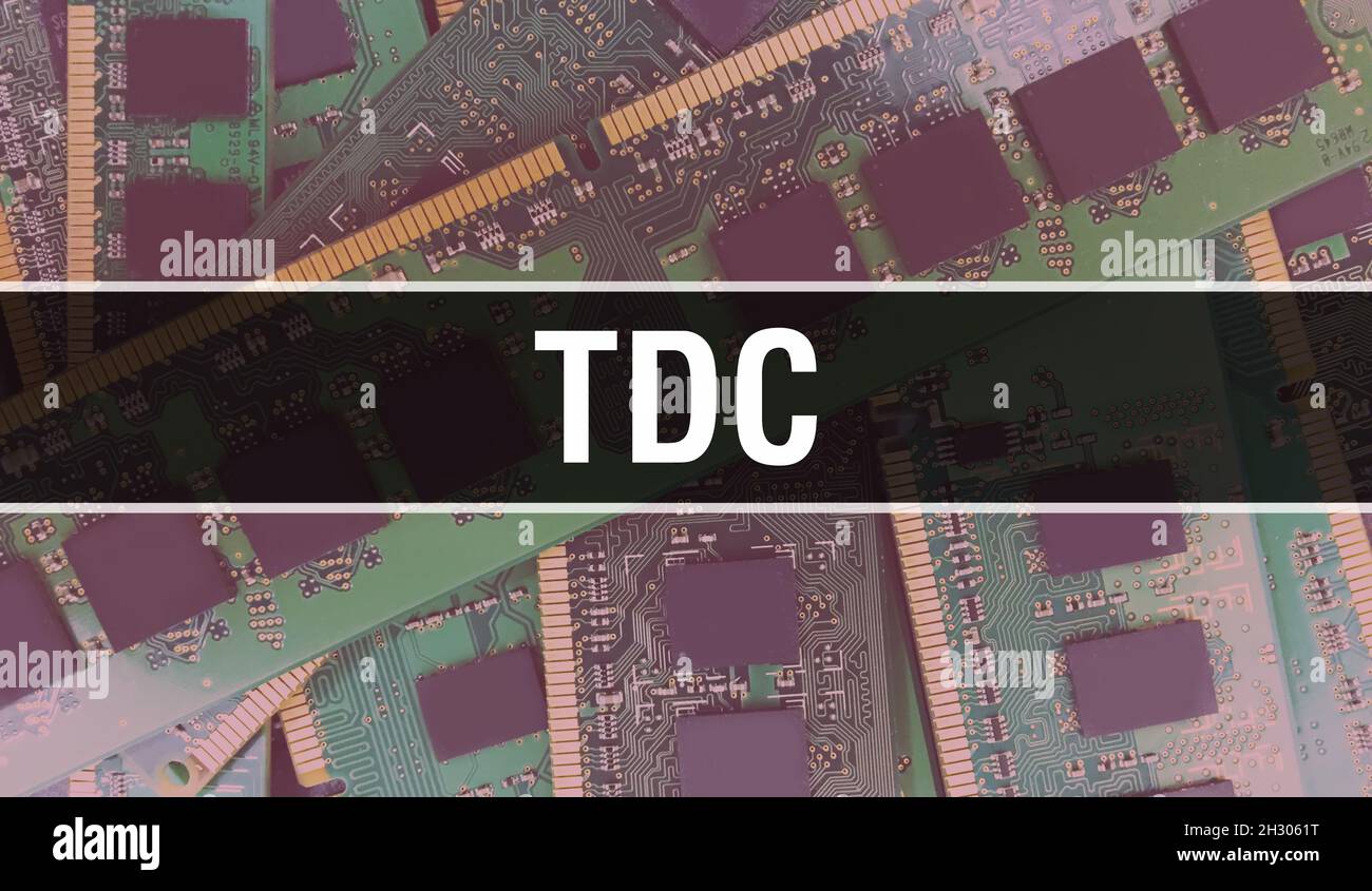 TDC concept with Electronic Integrated Circuit on circuit board. TDC ...