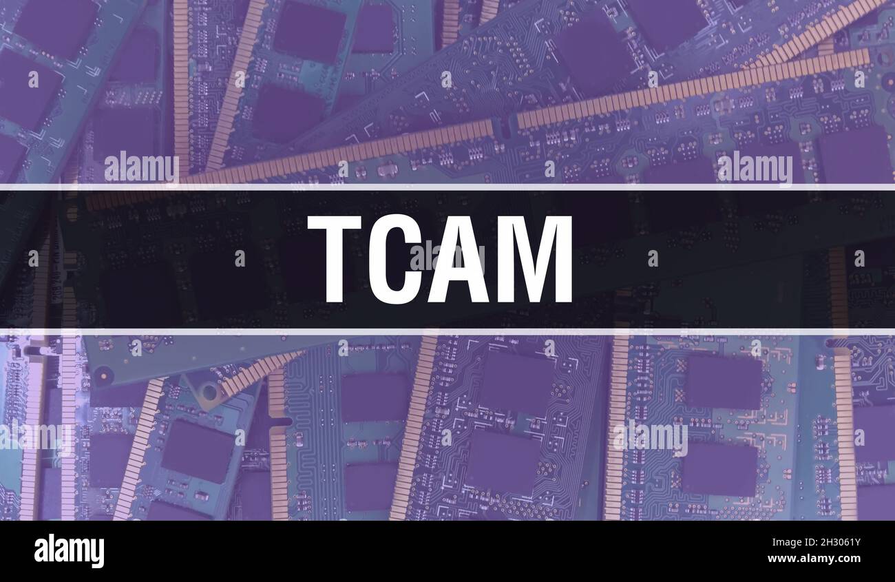TCAM concept illustration using Computer Chip in Circuit Board. TCAM ...