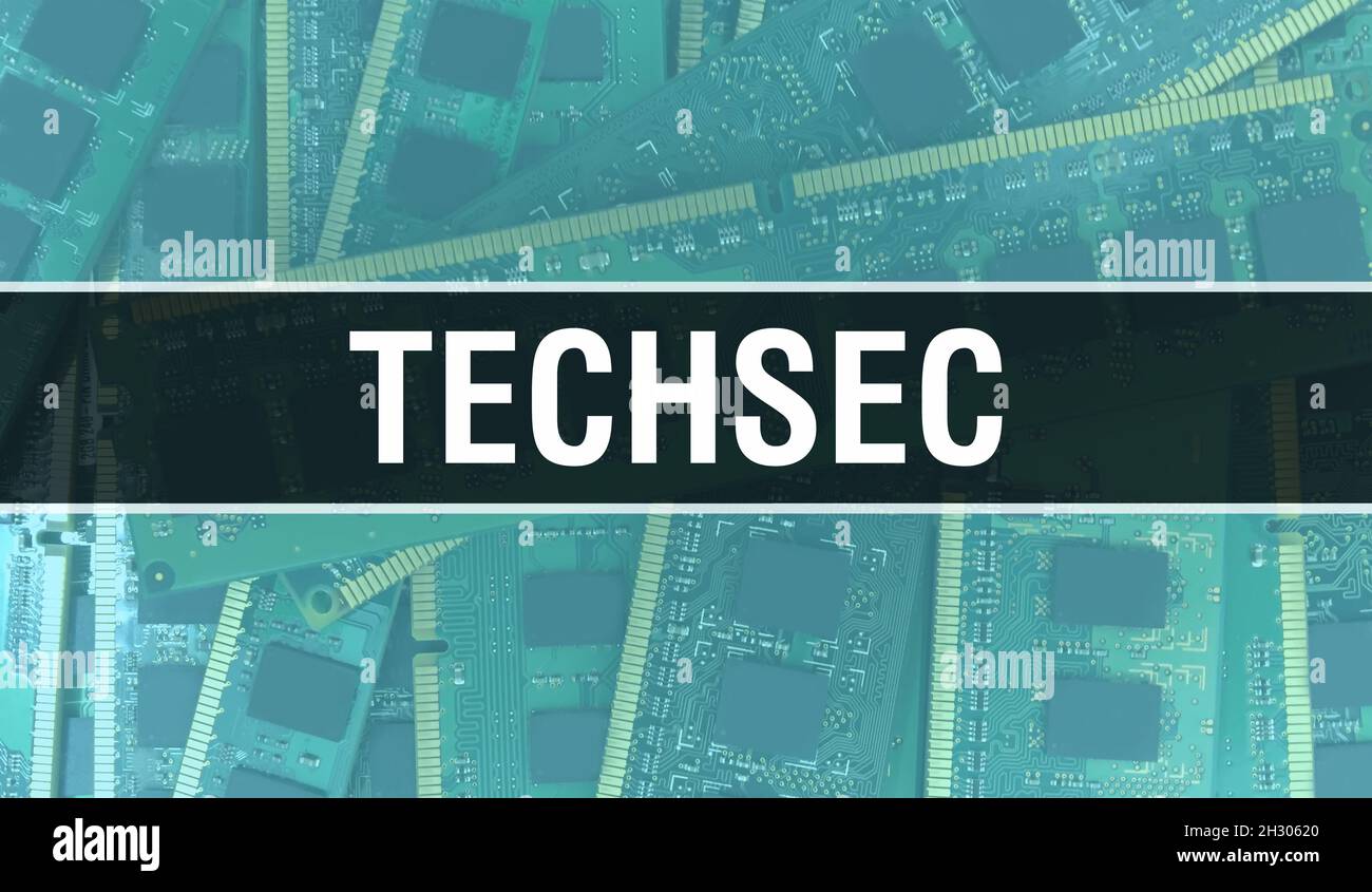 TECHSEC concept illustration using Computer Chip in Circuit Board ...