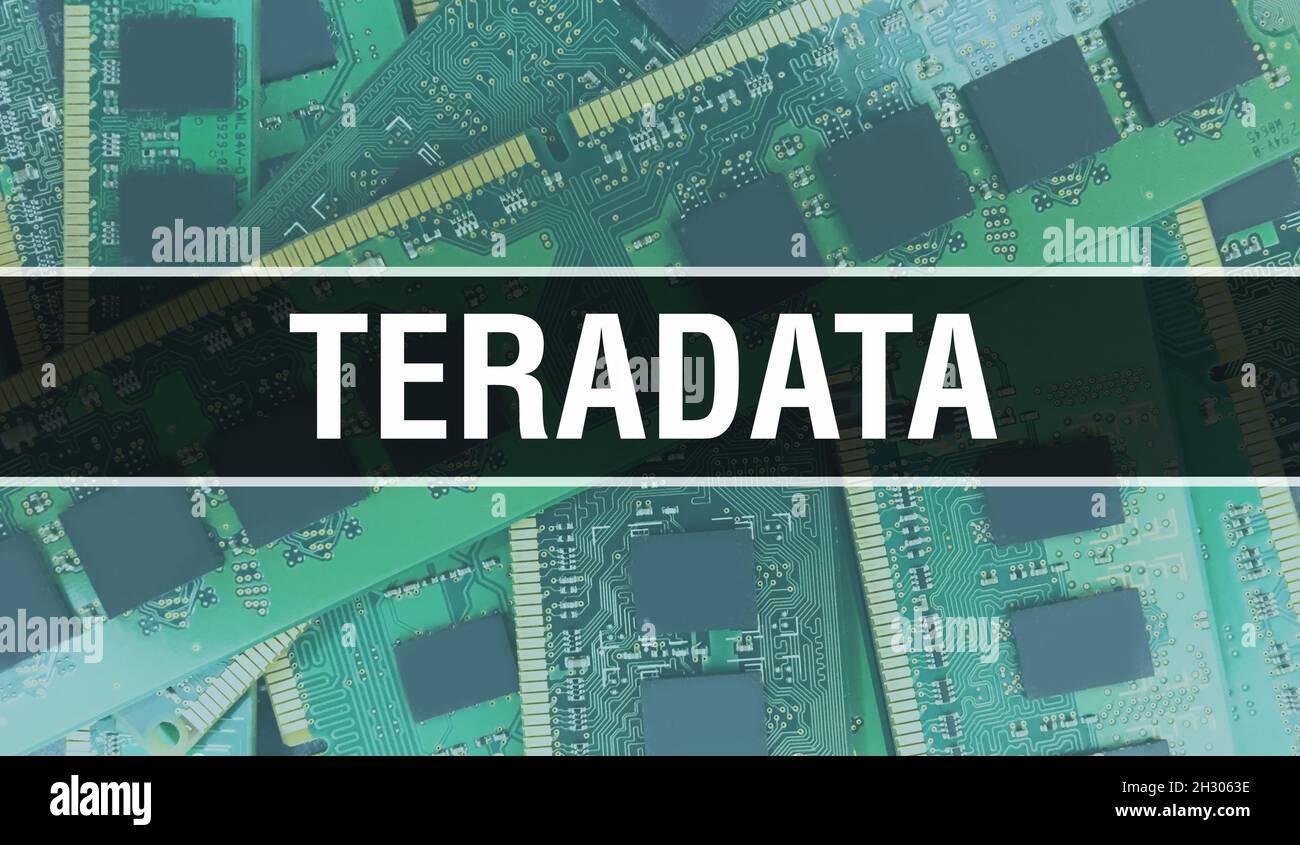 Teradata concept with Electronic Integrated Circuit on circuit board ...