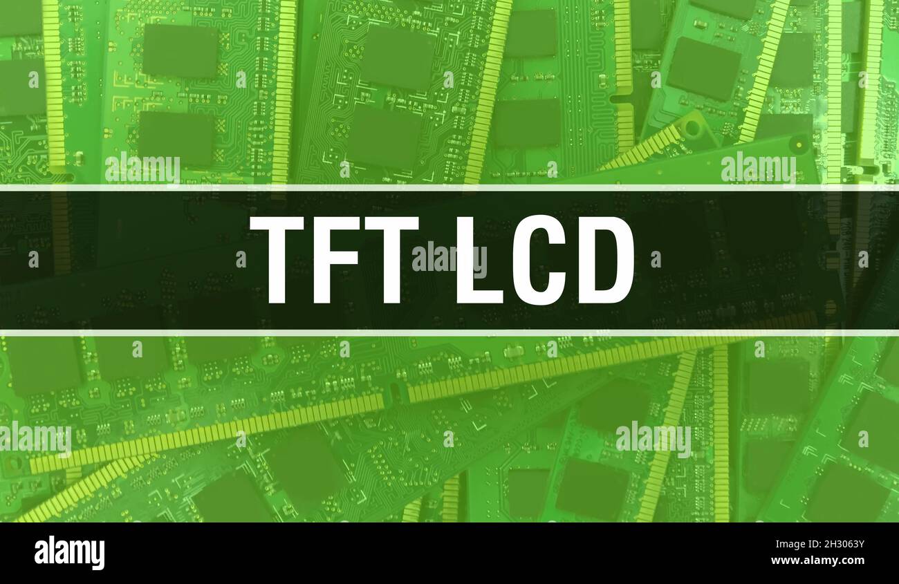 TFT LCD with Electronic Computer Hardware technology background ...