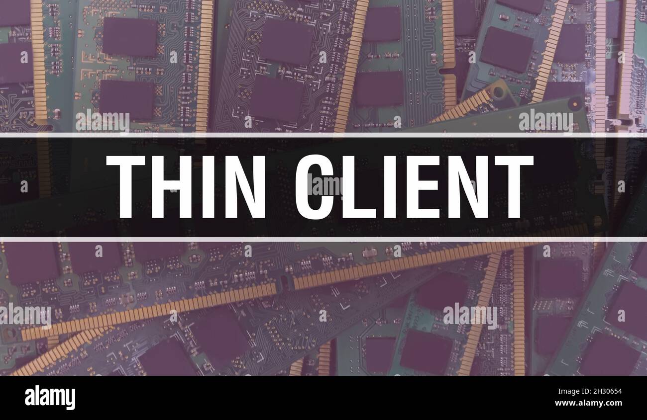 Thin Client with Electronic Computer Hardware technology background ...