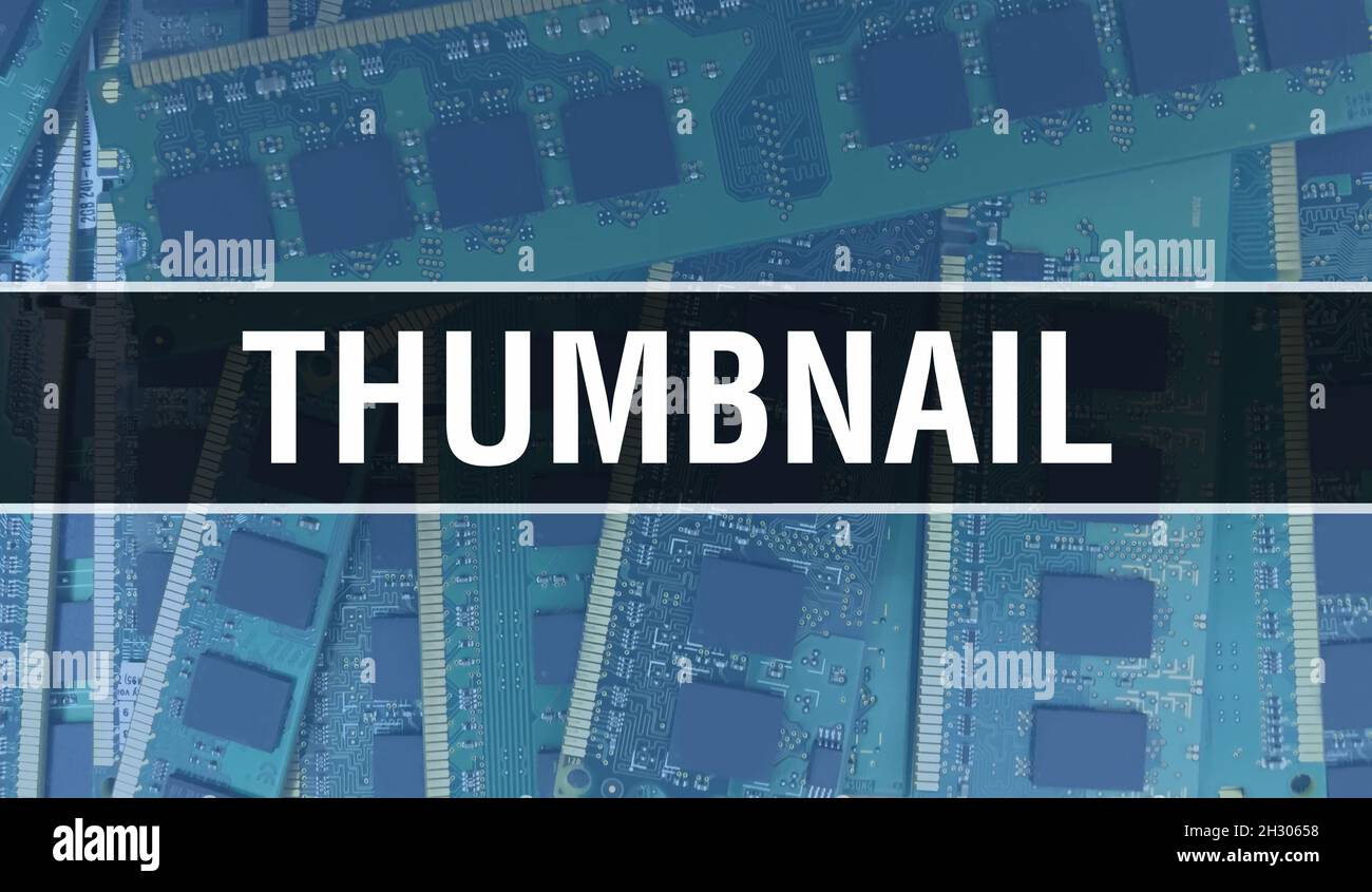 Thumbnail concept with Computer motherboard. Thumbnail text written on ...