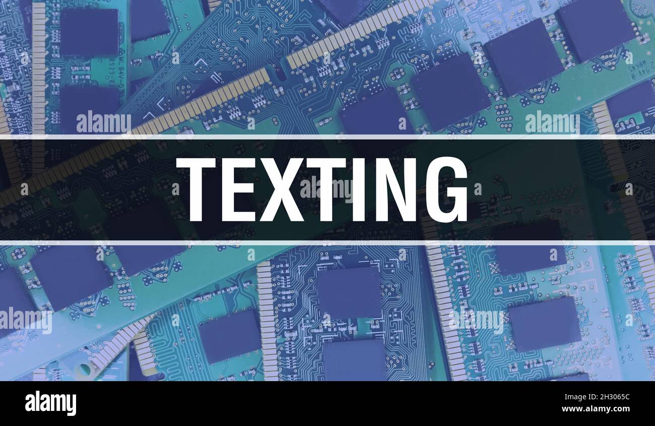 Texting concept with Electronic Integrated Circuit on circuit board ...