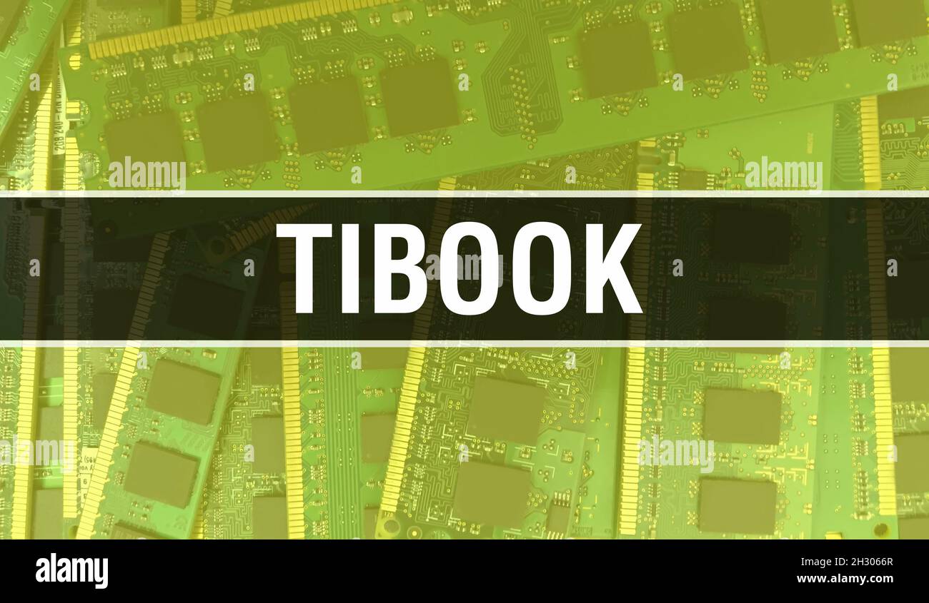 TiBook concept with Computer motherboard. TiBook text written on ...