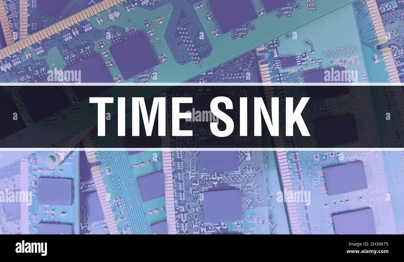 Time Sink with Technology Motherboard Digital. Time Sink and Computer ...