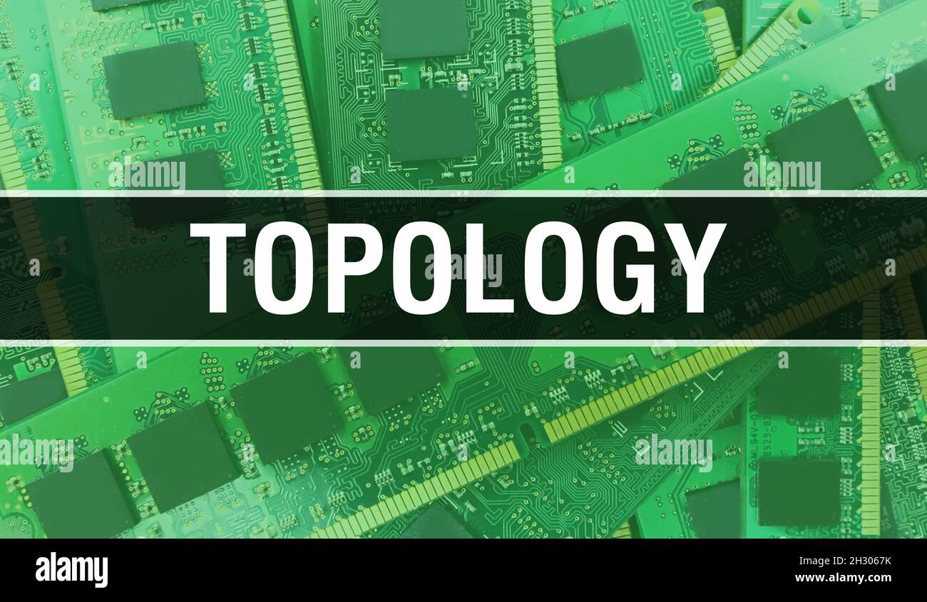Topology text written on Circuit Board Electronic abstract technology ...