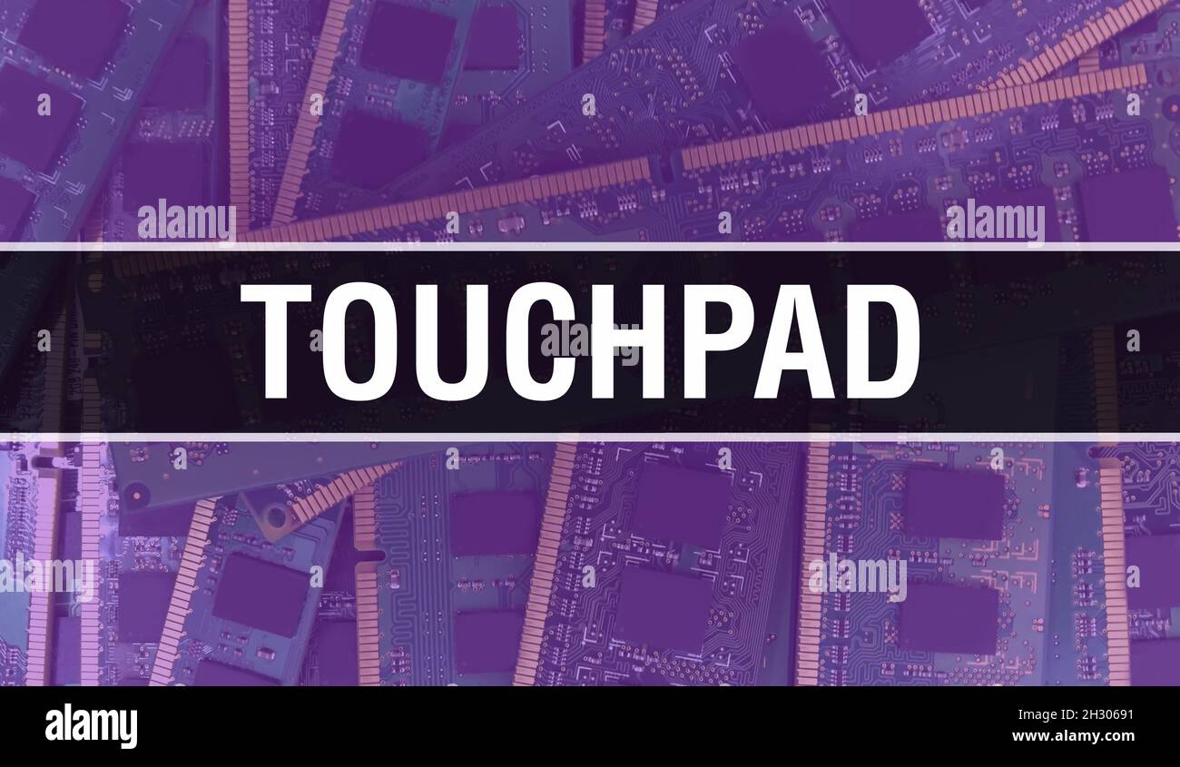 Touchpad concept illustration using Computer Chip in Circuit Board ...