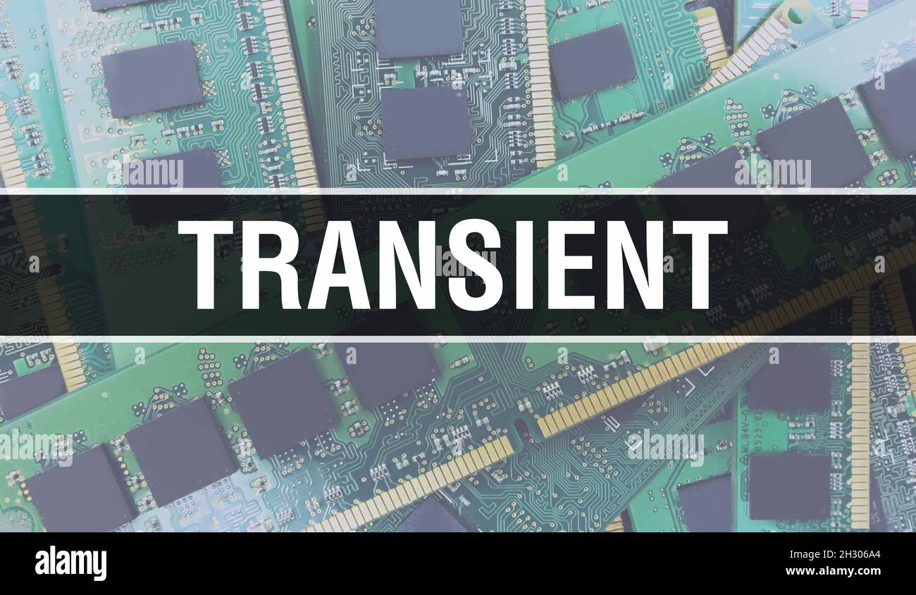 Transient Text Written On Circuit Board Electronic Abstract Technology Background Of Software