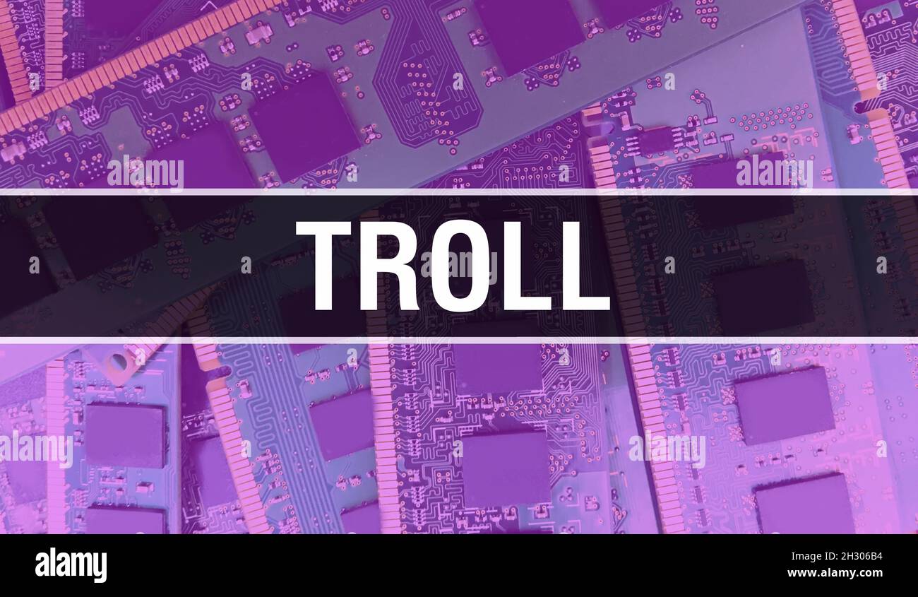 Troll with Technology Motherboard Digital. Troll and Computer Circuit ...
