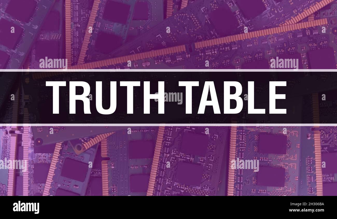 Truth Table concept illustration using Computer Chip in Circuit Board ...