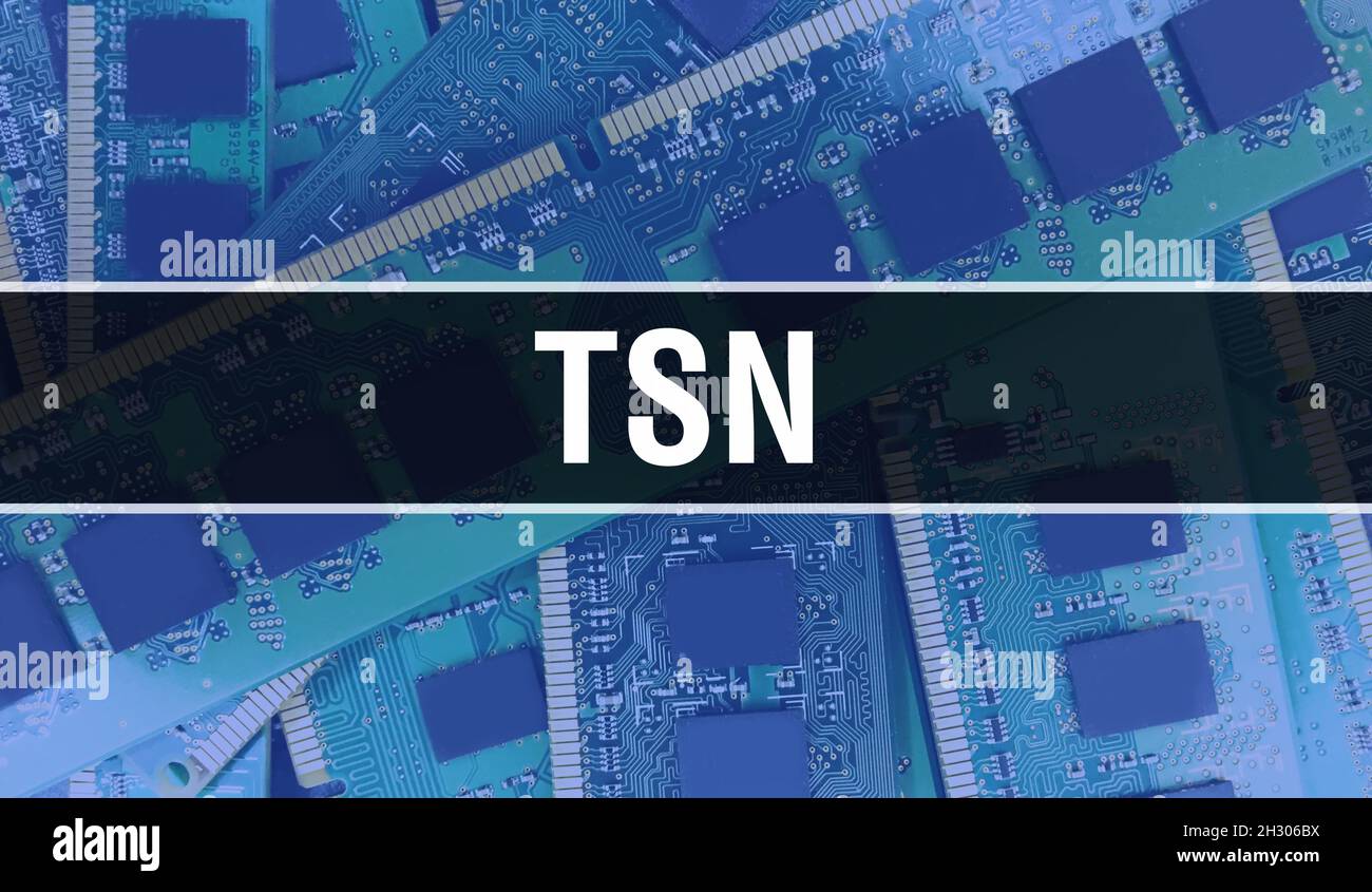 TSN concept with Electronic Integrated Circuit on circuit board. TSN ...