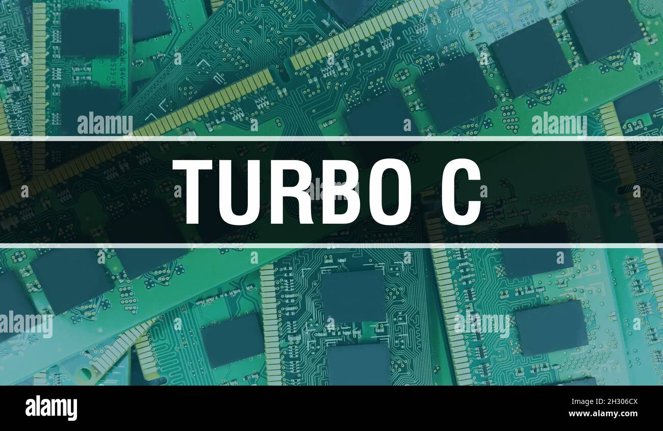 Turbo C concept with Electronic Integrated Circuit on circuit board ...