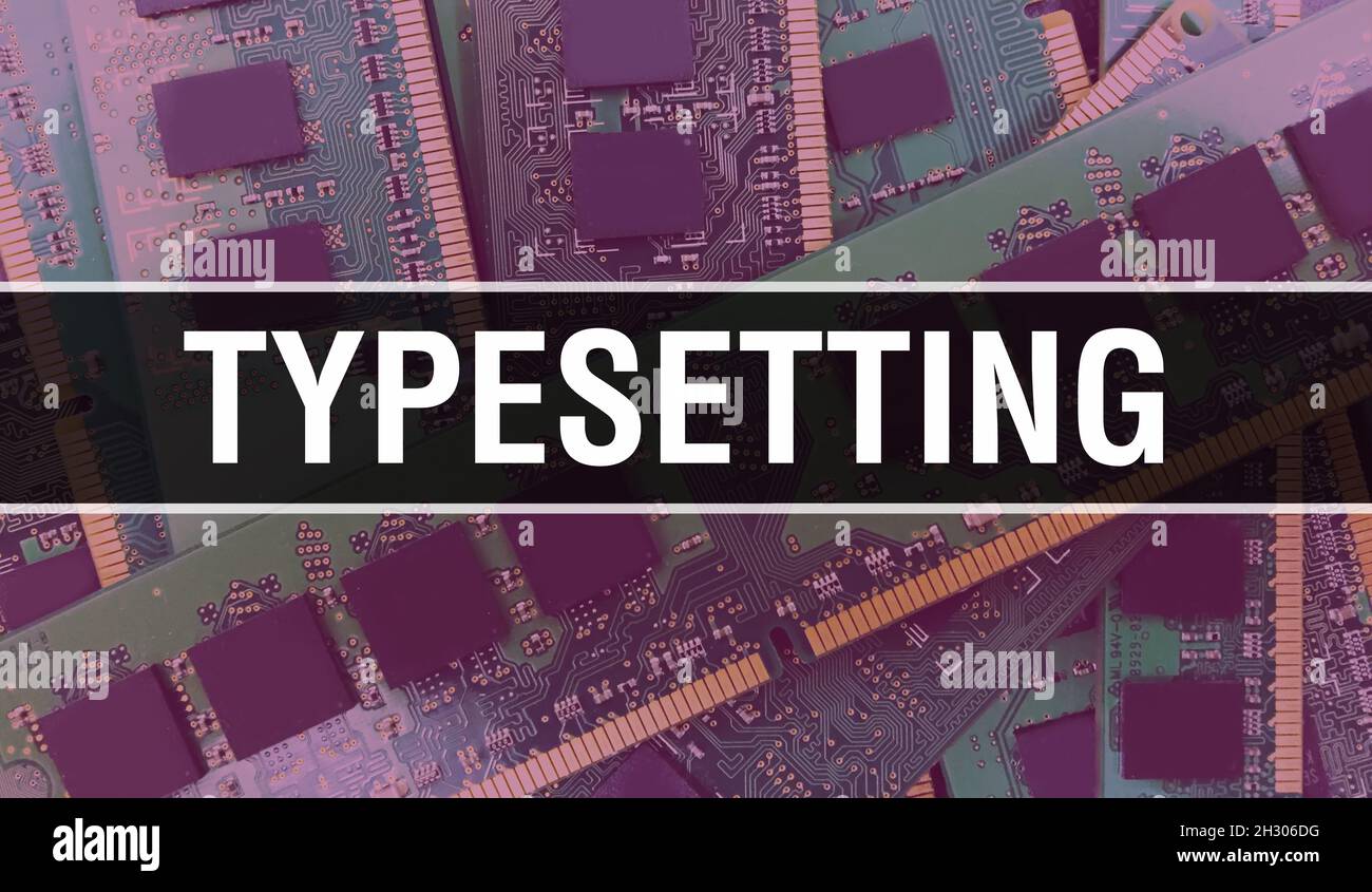 Typesetting text written on Circuit Board Electronic abstract ...