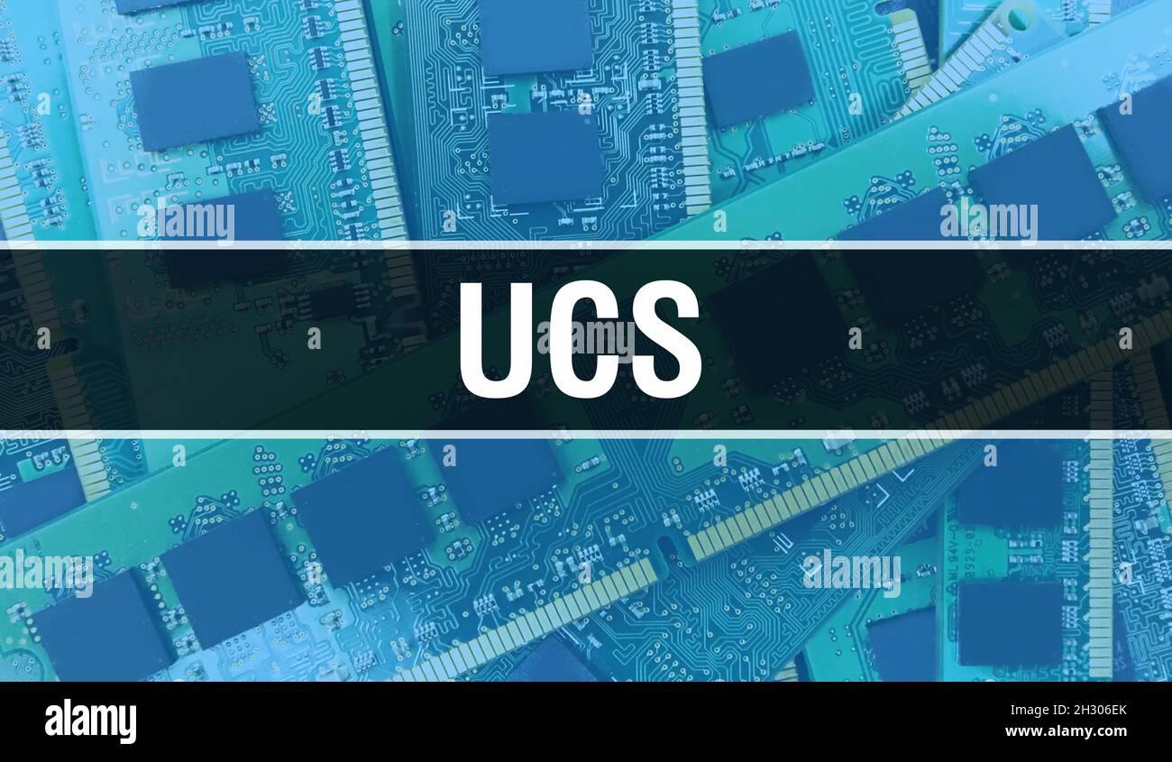 Ucs Text Written On Circuit Board Electronic Abstract Technology Background Of Software