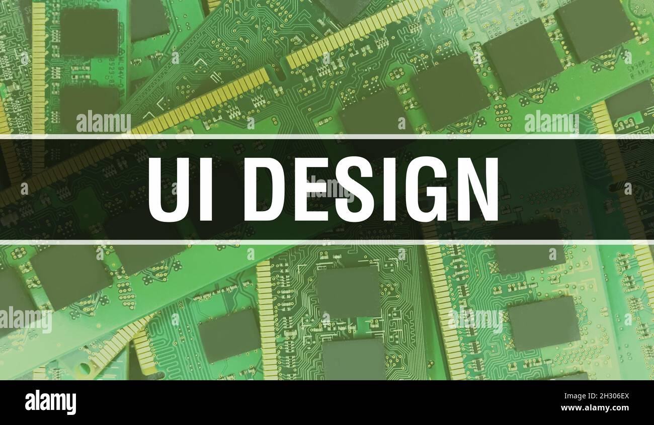 UI Design concept with Electronic Integrated Circuit on circuit board ...