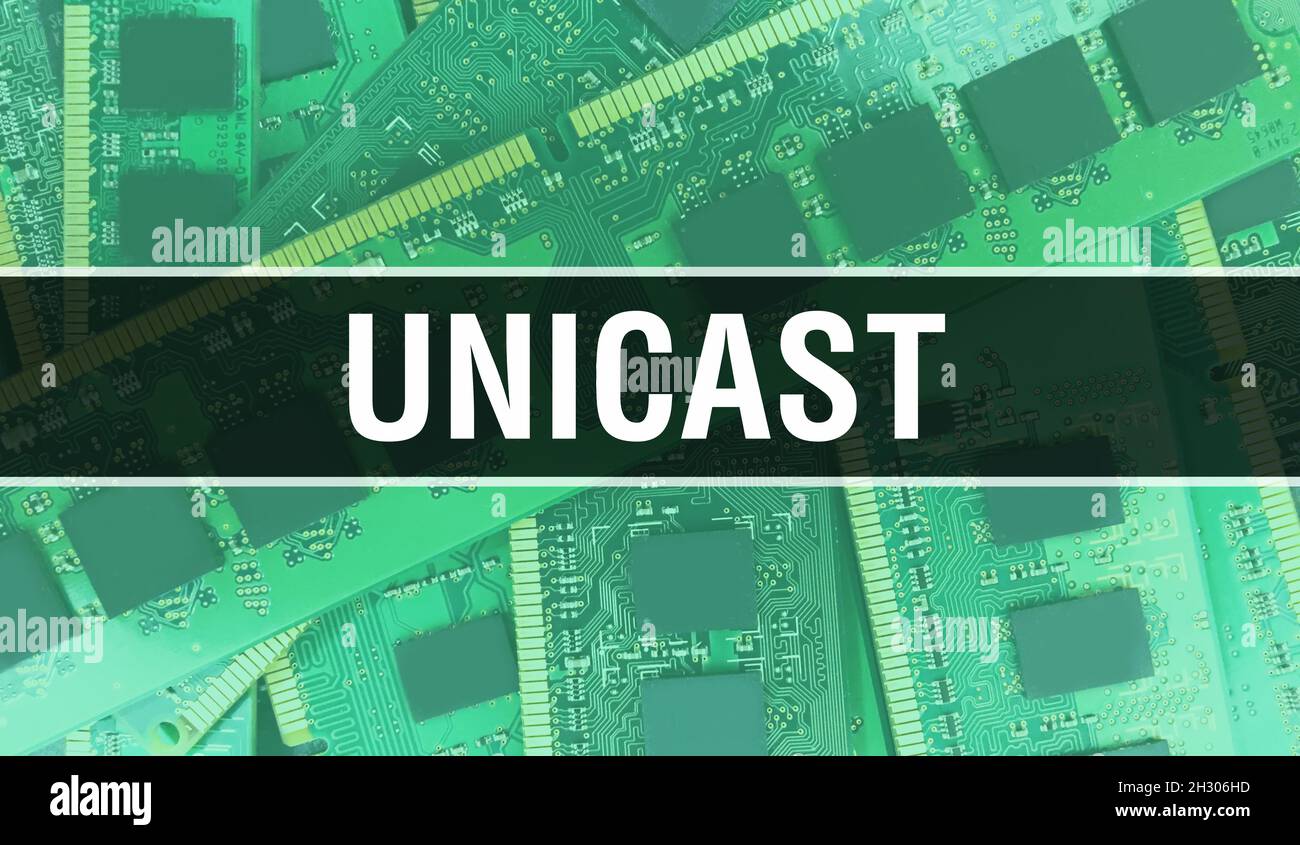 Unicast concept with Electronic Integrated Circuit on circuit board ...