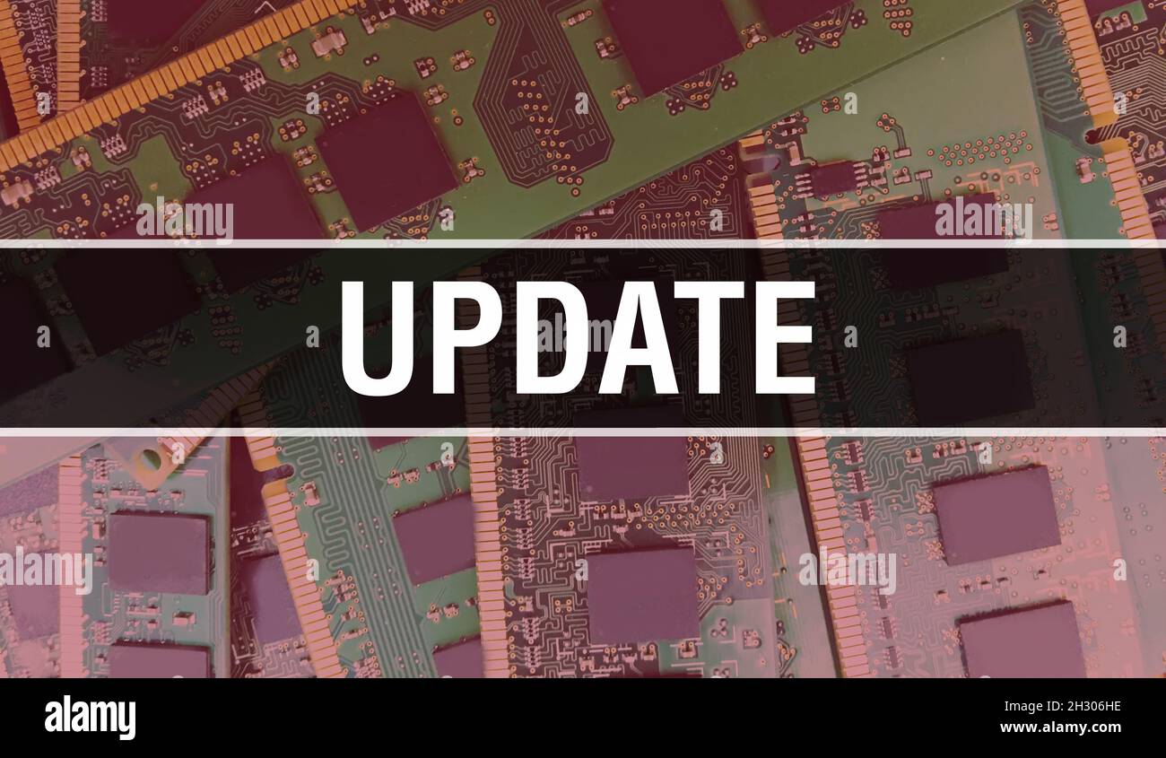 Update Text Written On Circuit Board Electronic Abstract Technology