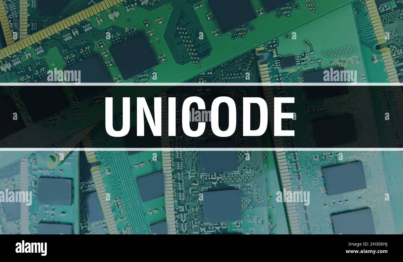 Unicode with Technology Motherboard Digital. Unicode and Computer ...