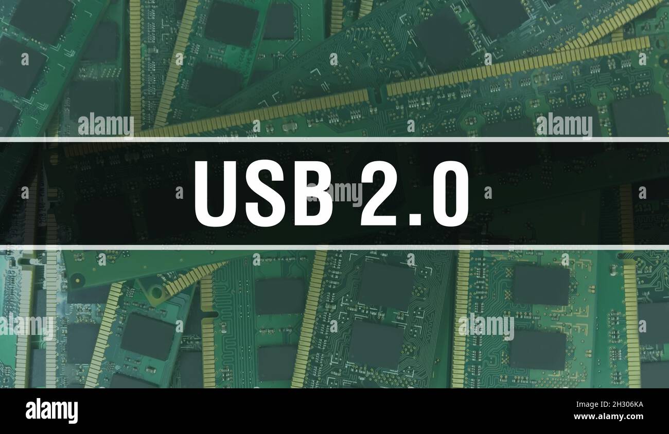 USB 2.0 with Technology Motherboard Digital. USB 2.0 and Computer ...