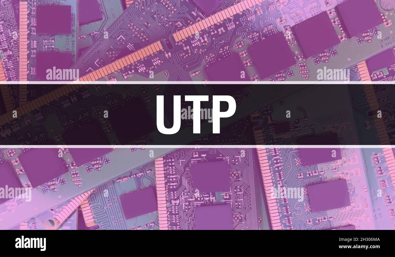 UTP concept illustration using Computer Chip in Circuit Board. UTP ...