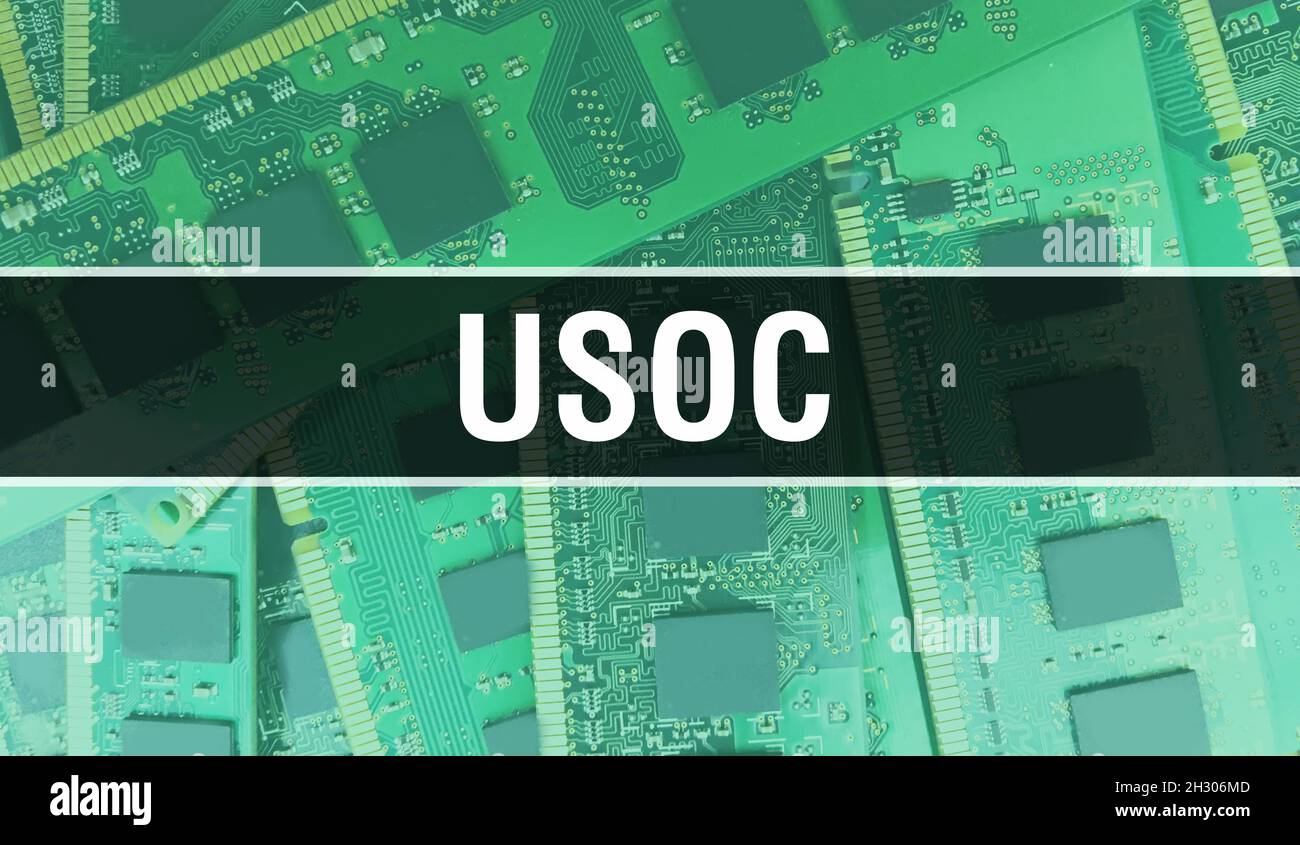 USOC text written on Circuit Board Electronic abstract technology ...