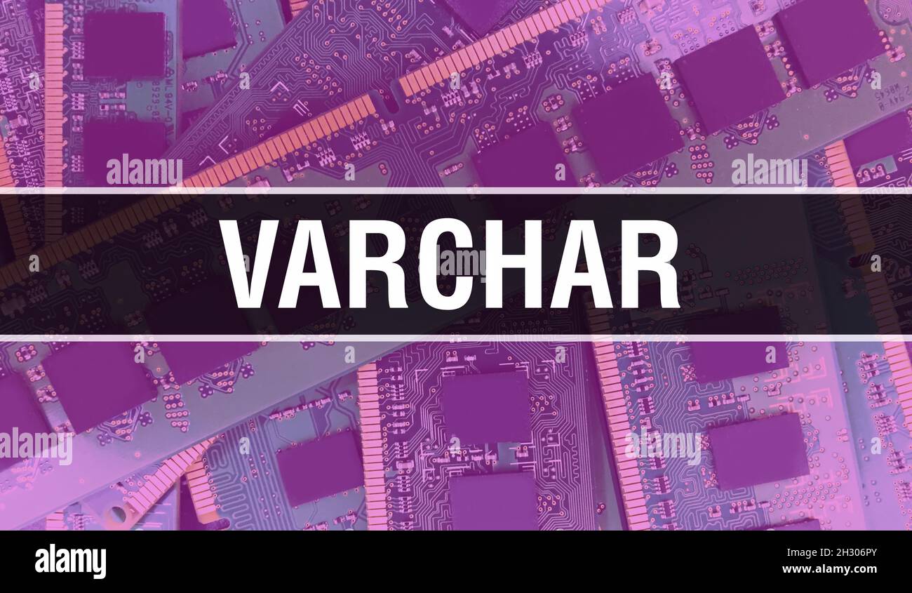 Varchar concept illustration using Computer Chip in Circuit Board ...