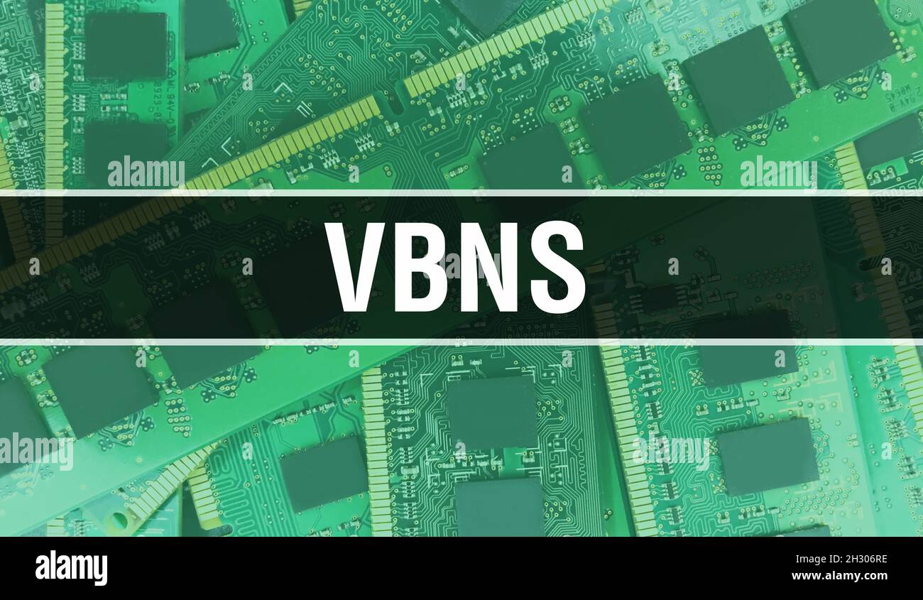 vBNS concept illustration using Computer Chip in Circuit Board. vBNS ...