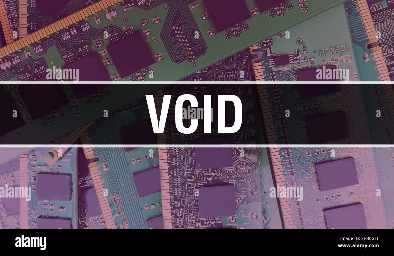VCID text written on Circuit Board Electronic abstract technology ...