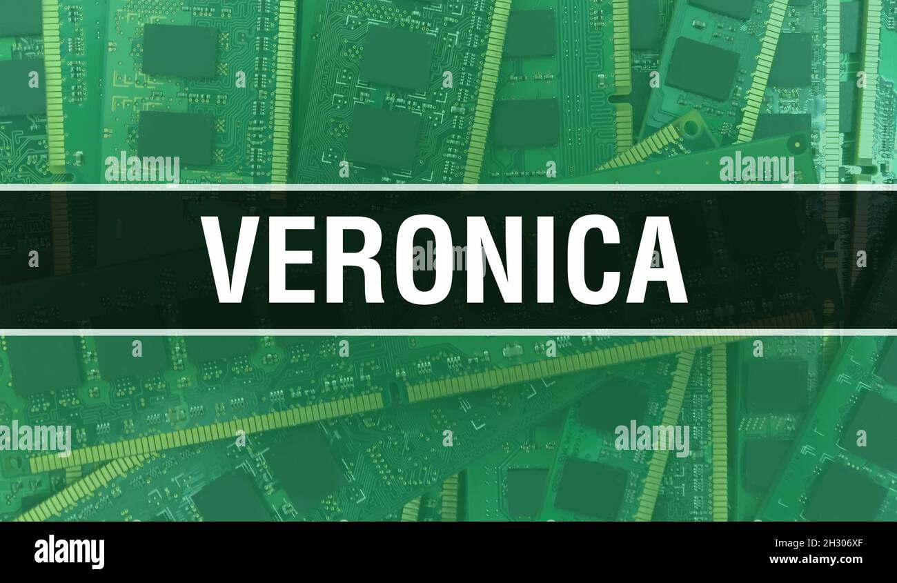 Veronica with Electronic components on integrated circuit board ...