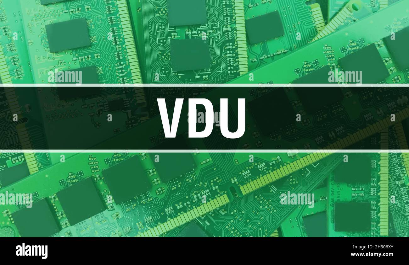 VDU with Electronic Computer Hardware technology background. Abstract ...