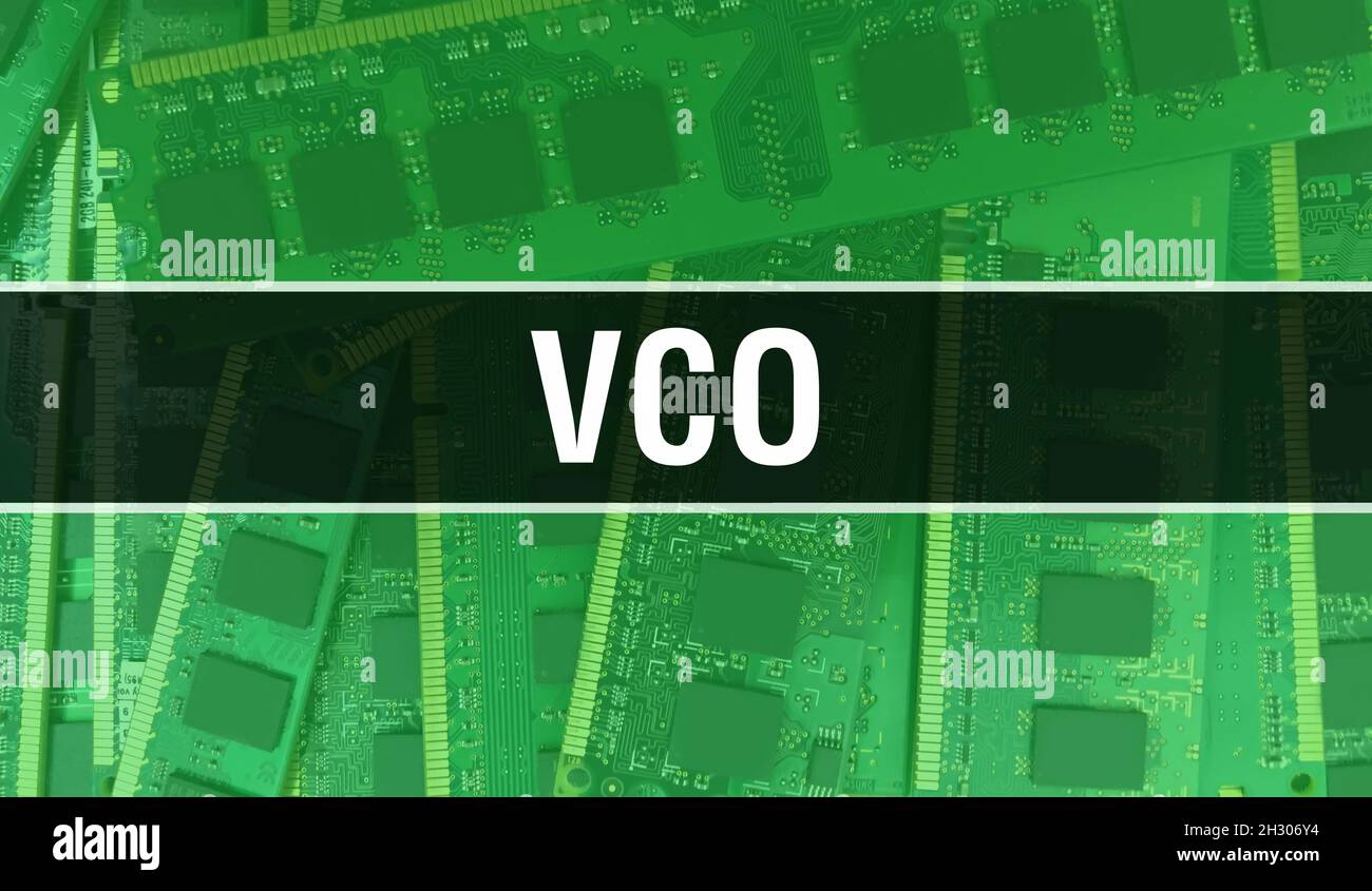 VCO concept with Electronic Integrated Circuit on circuit board. VCO ...