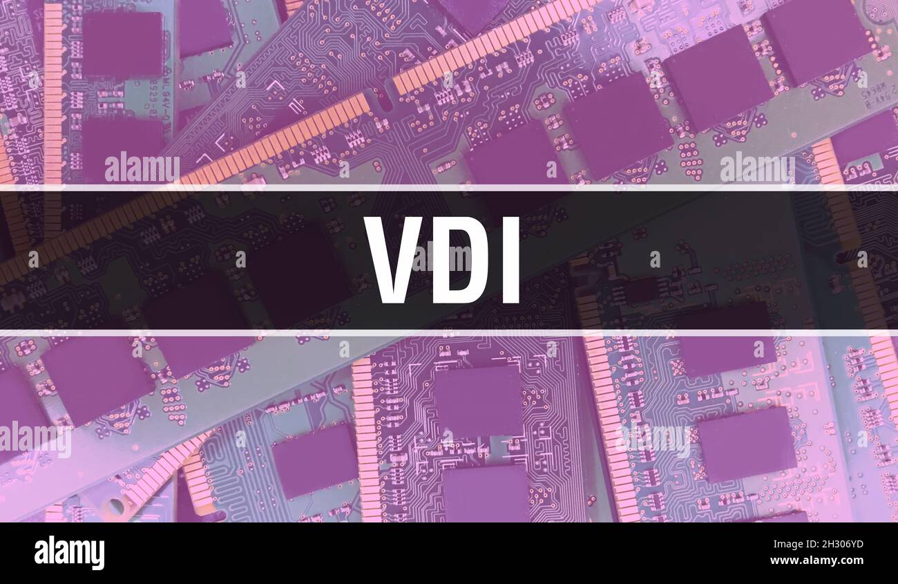 VDI concept illustration using Computer Chip in Circuit Board. VDI ...