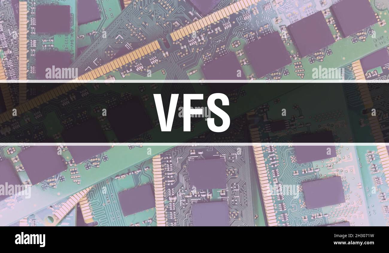 VFS concept illustration using Computer Chip in Circuit Board. VFS ...