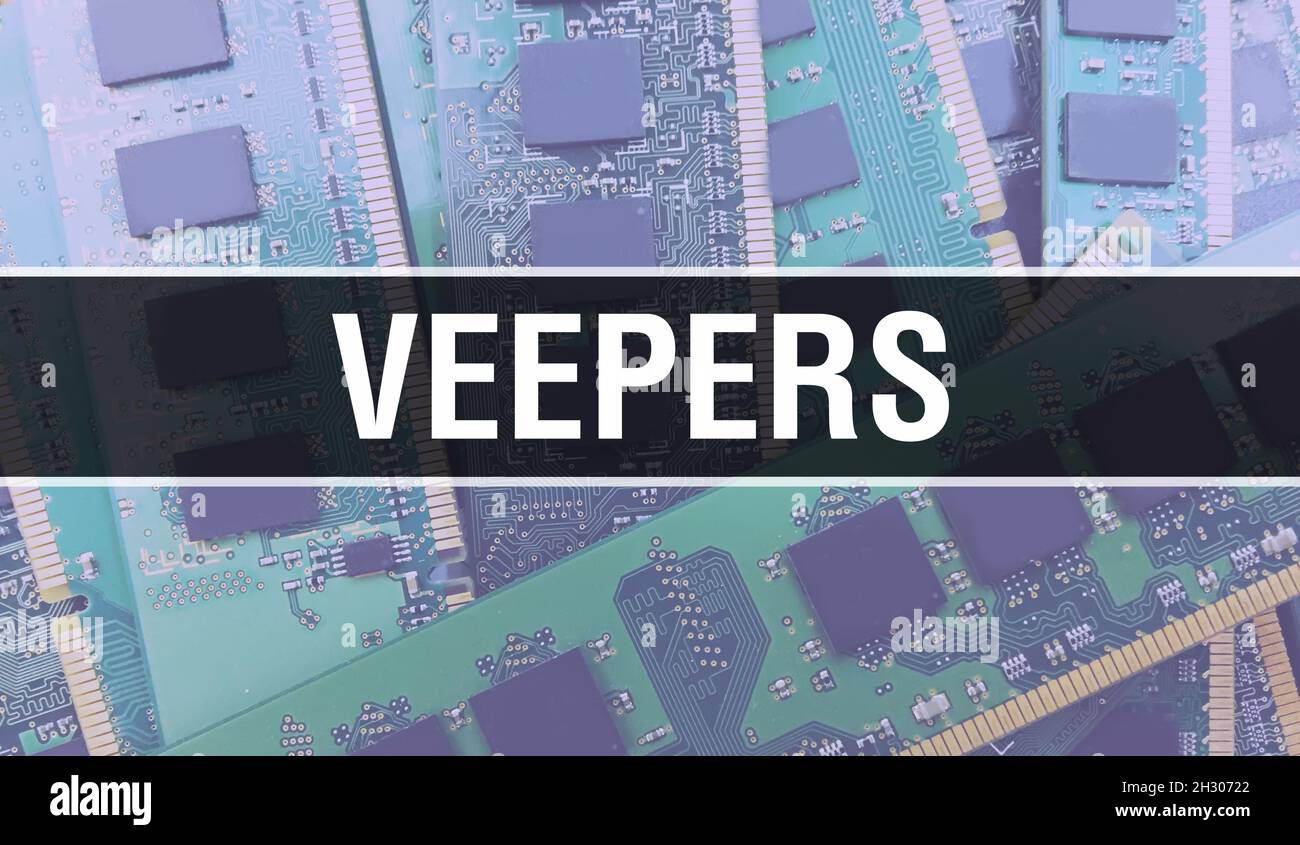 Veepers concept with Computer motherboard. Veepers text written on ...