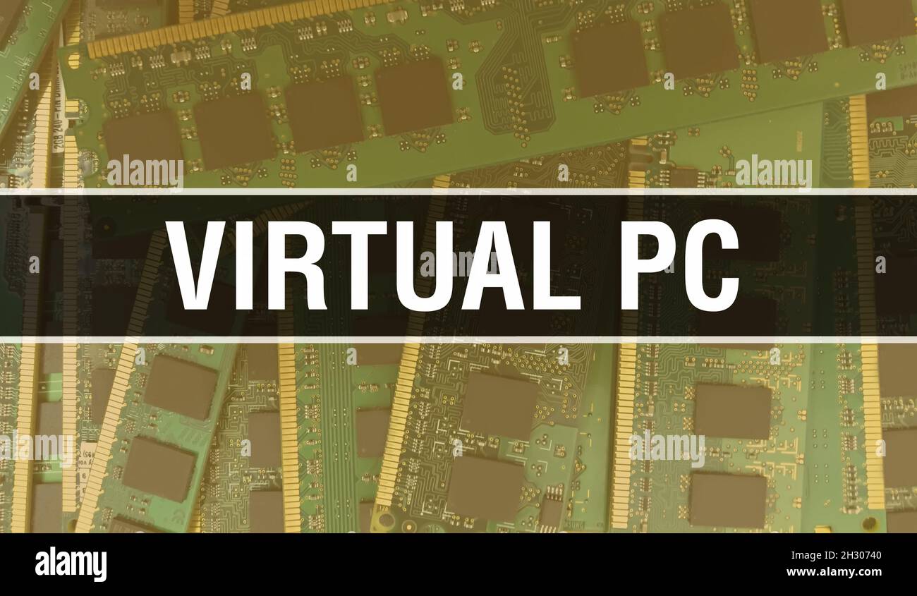 Virtual PC concept with Electronic Integrated Circuit on circuit board ...