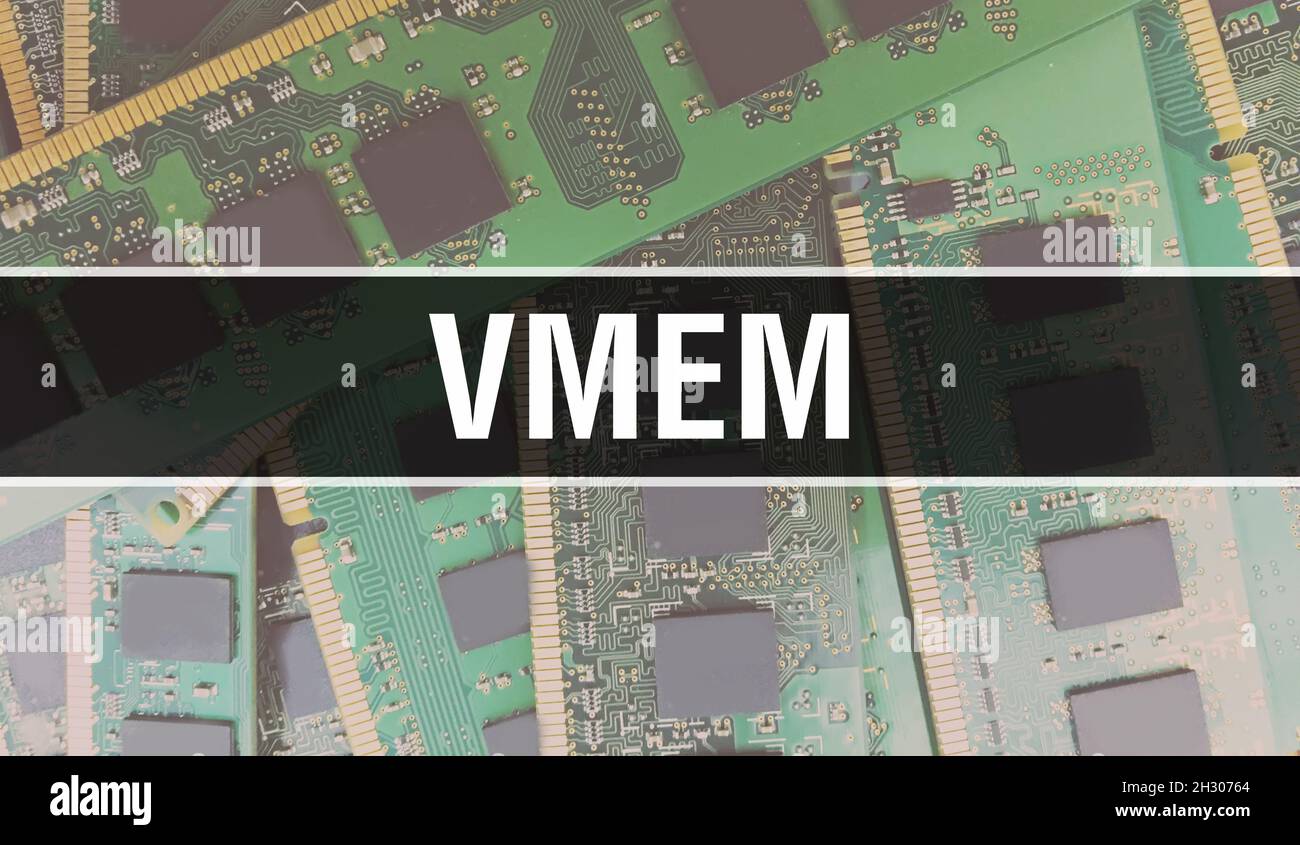 Vmem Text Written On Circuit Board Electronic Abstract Technology