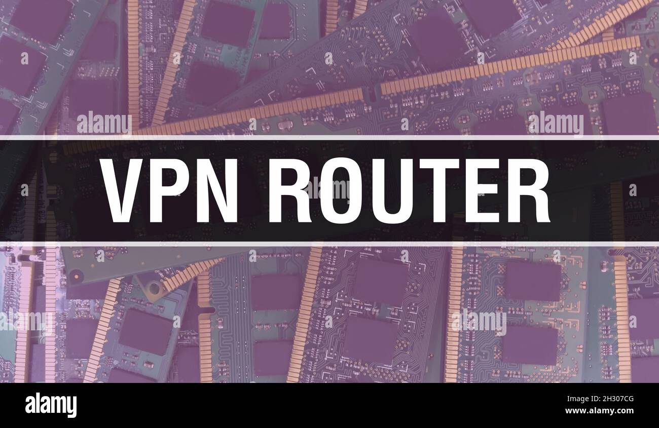 VPN Router with Technology Motherboard Digital. VPN Router and Computer ...