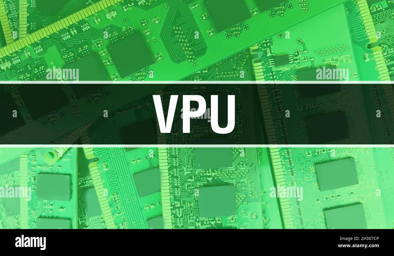 VPU text written on Circuit Board Electronic abstract technology ...