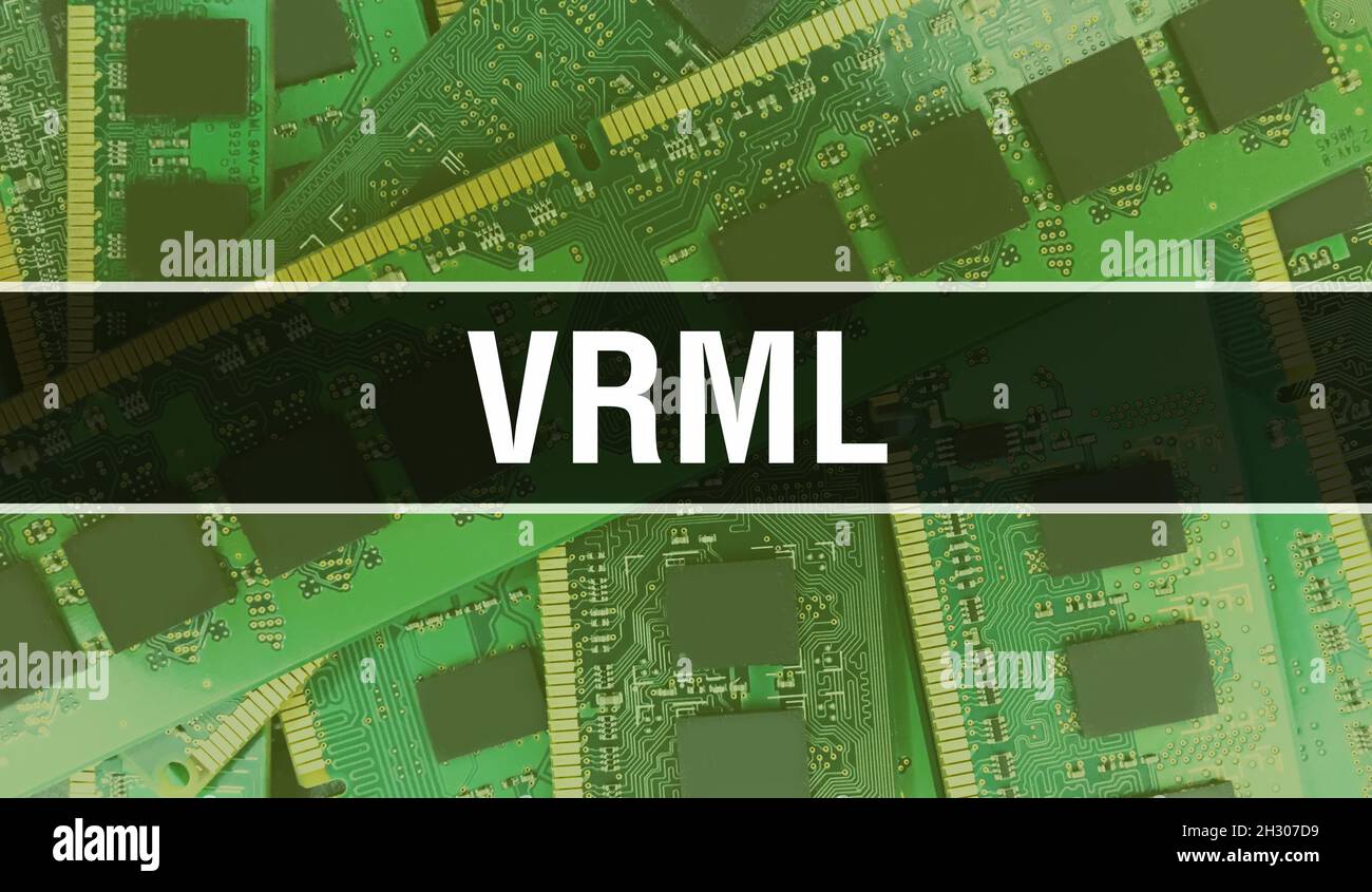 VRML concept illustration using Computer Chip in Circuit Board. VRML ...