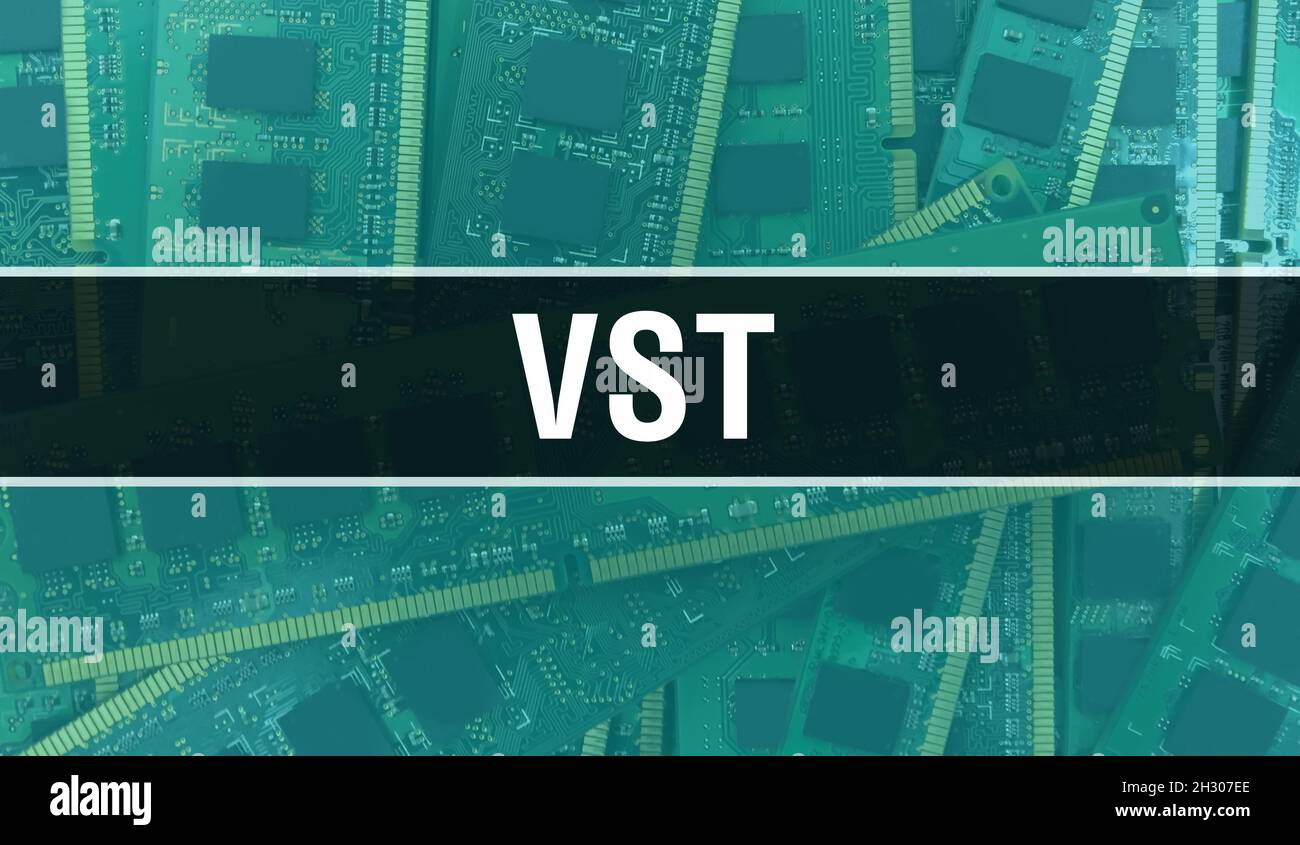 VST with Electronic components on integrated circuit board Background ...