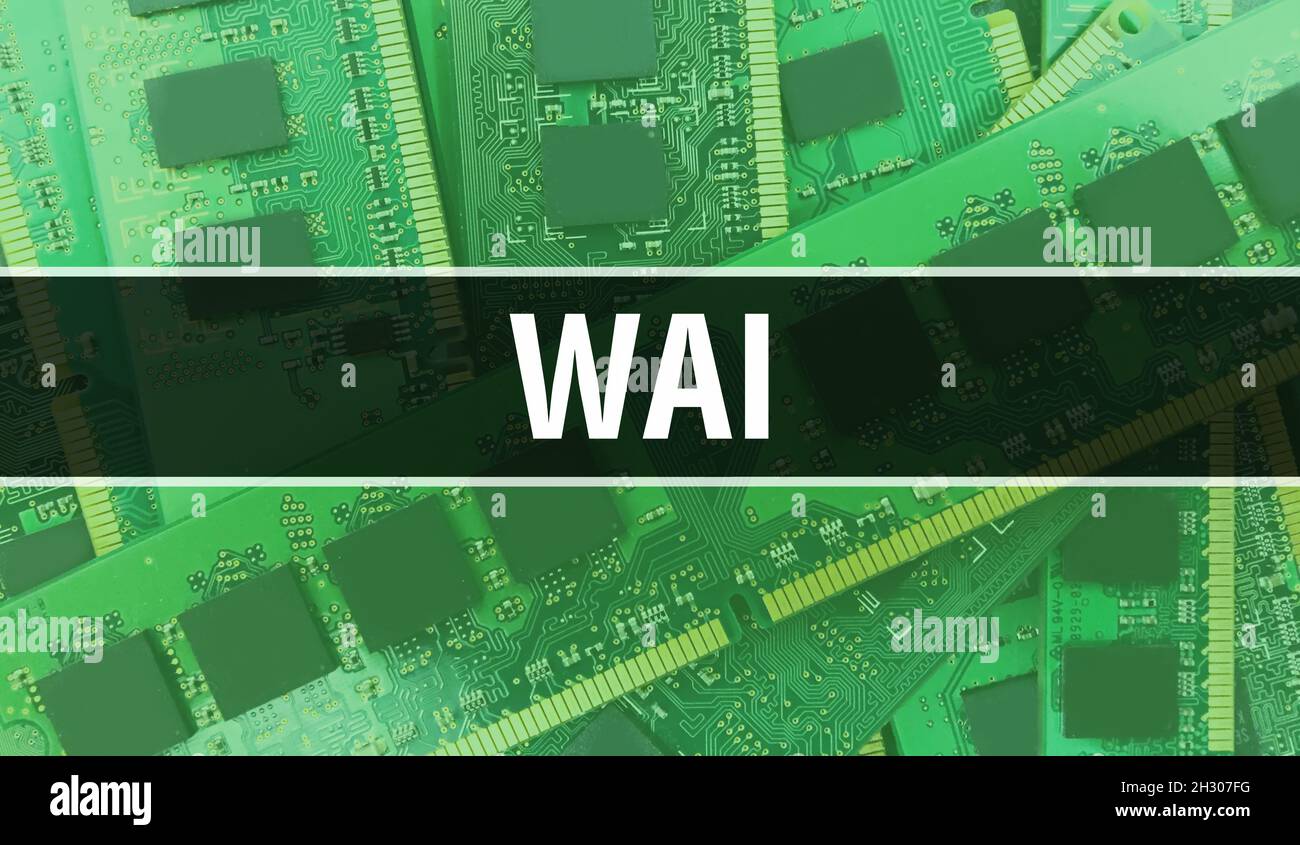 WAI concept illustration using Computer Chip in Circuit Board. WAI ...
