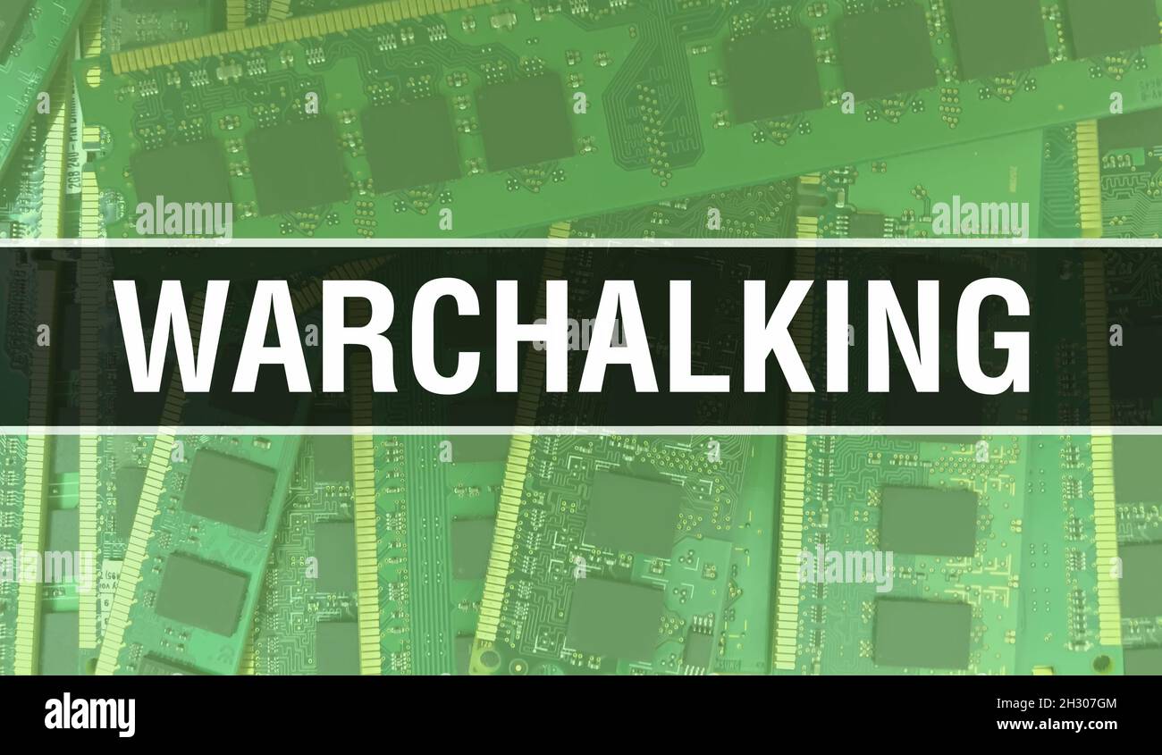 Warchalking with Electronic Computer Hardware technology background ...