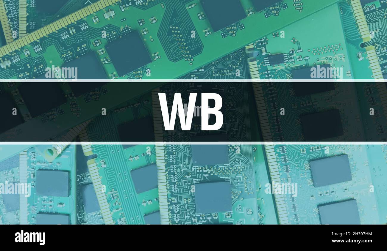 WB concept with Electronic Integrated Circuit on circuit board. WB with ...