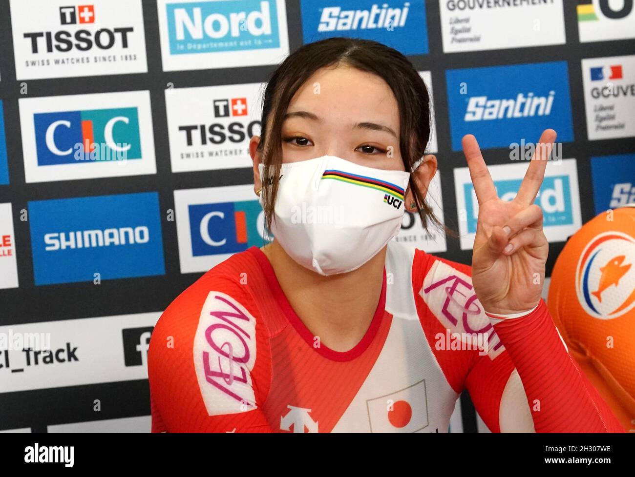 Roubaix, France, October 24, 2021, Mina SATO (JPN) silver medallist on ...