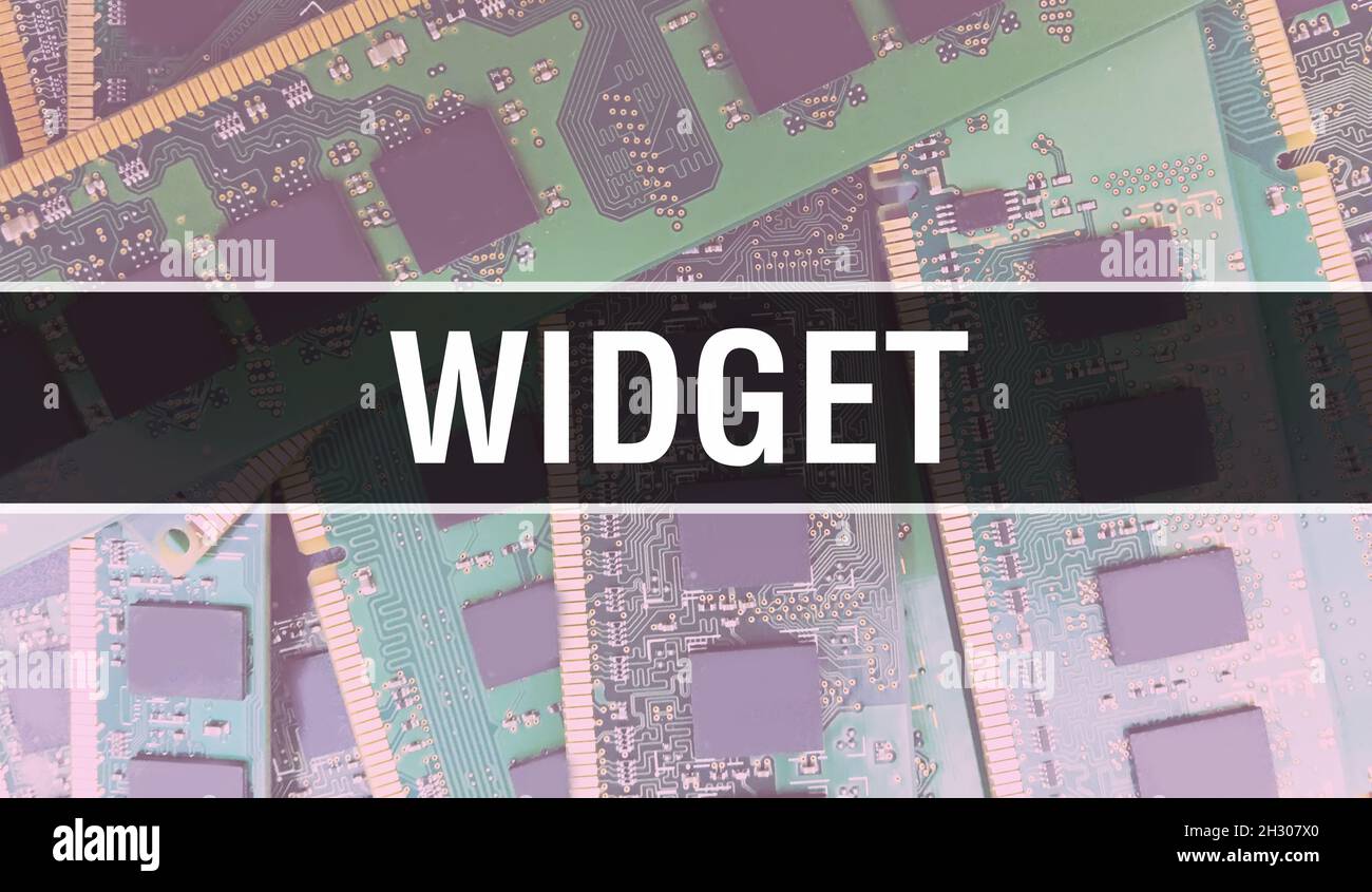 Widget Concept With Electronic Integrated Circuit On Circuit Board Widget With Computer Chip In