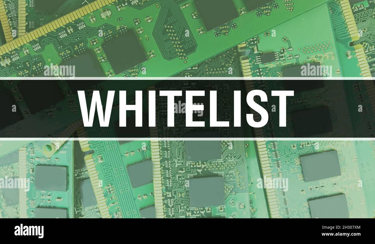 Whitelist concept with Electronic Integrated Circuit on circuit board ...